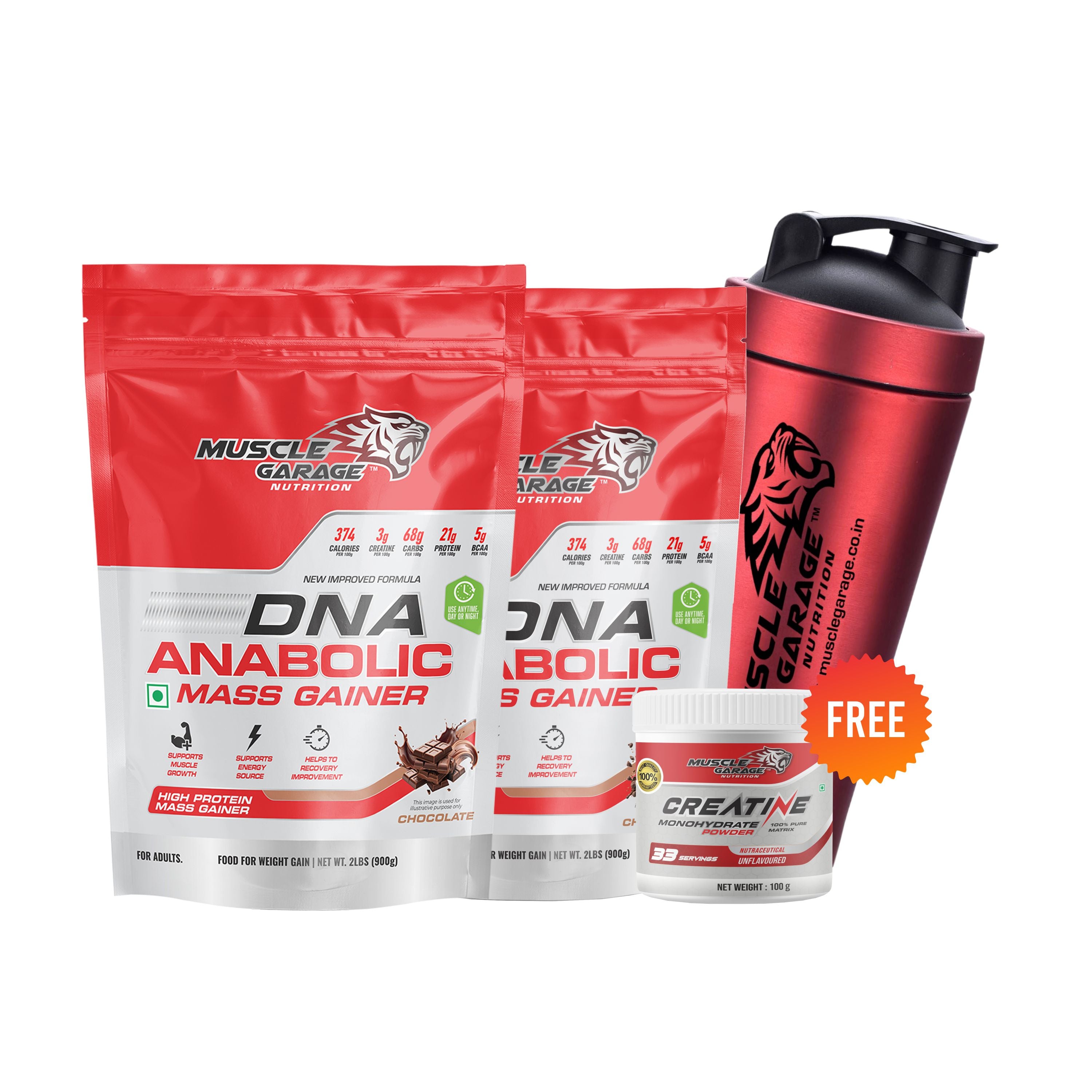 Buy 2 NEW IMPROVED FORMULA DNA Anabolic Mass Gainer 900g (2lbs) & Get ...