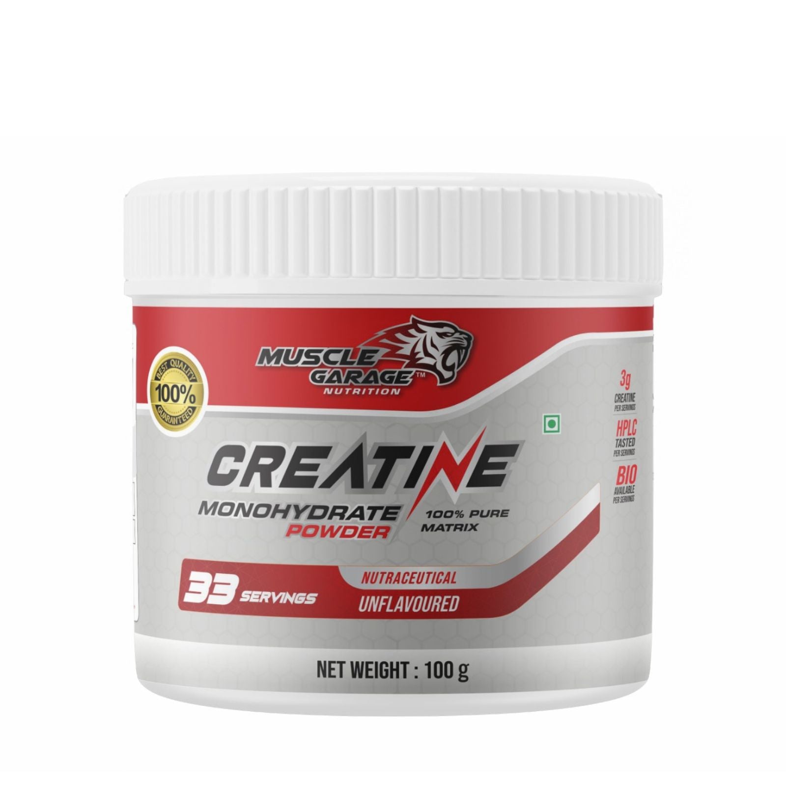 MG Creatine Monohydrate Powder – 100g (33 Servings) | Unflavoured